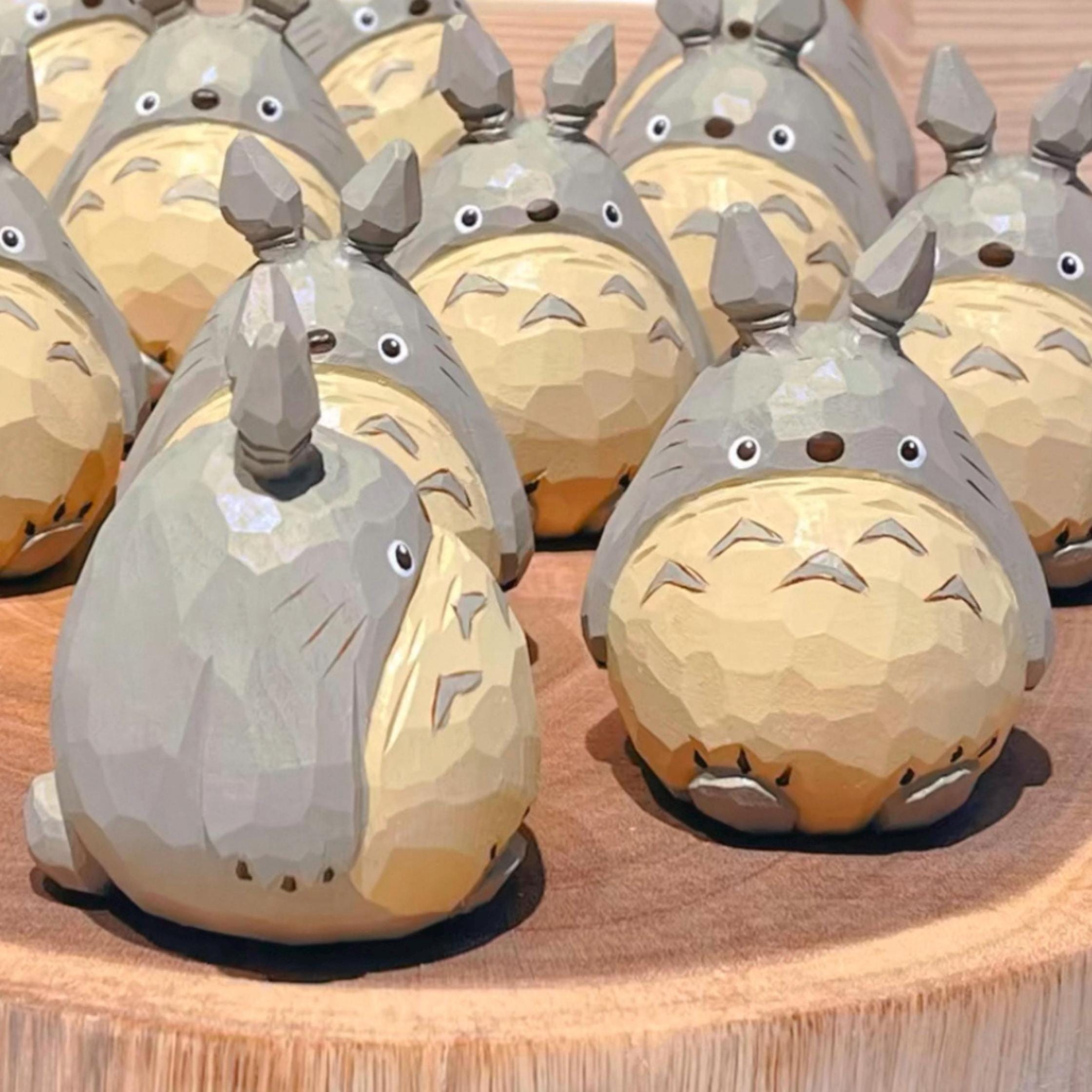 My Neighbor Handmade Wooden Totoro Figurine, Solid Wood Studio Ghibli ...