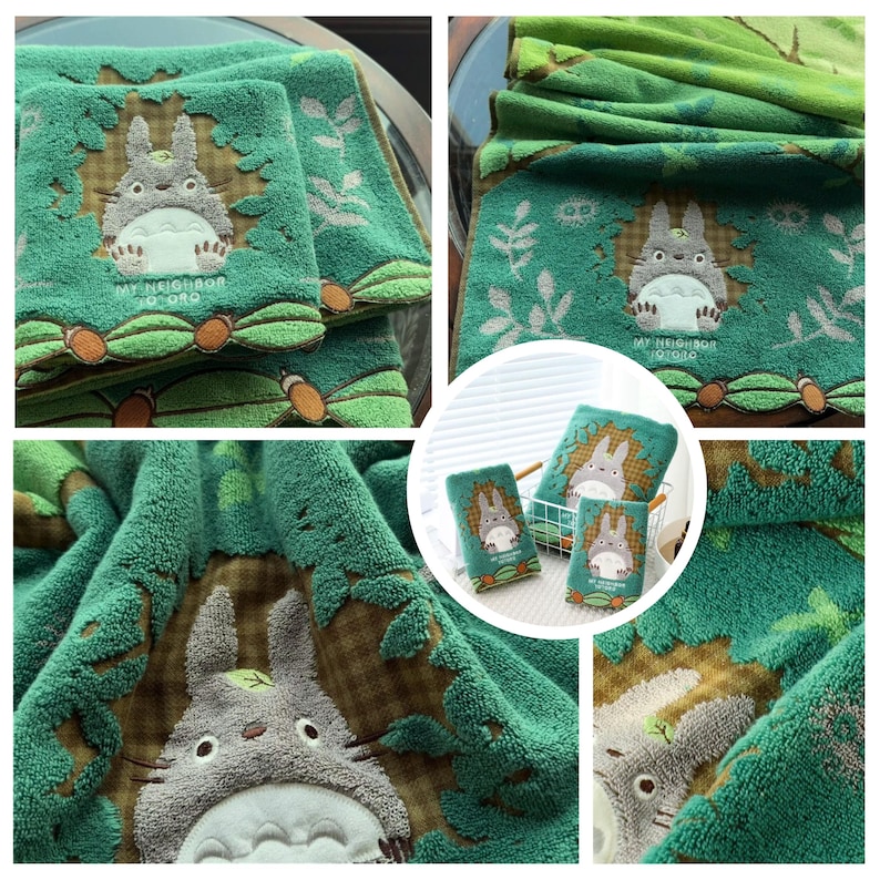Totoro 2pc Face Towel Bath Towel Bath Sponge Shower Cap Gift Set ...