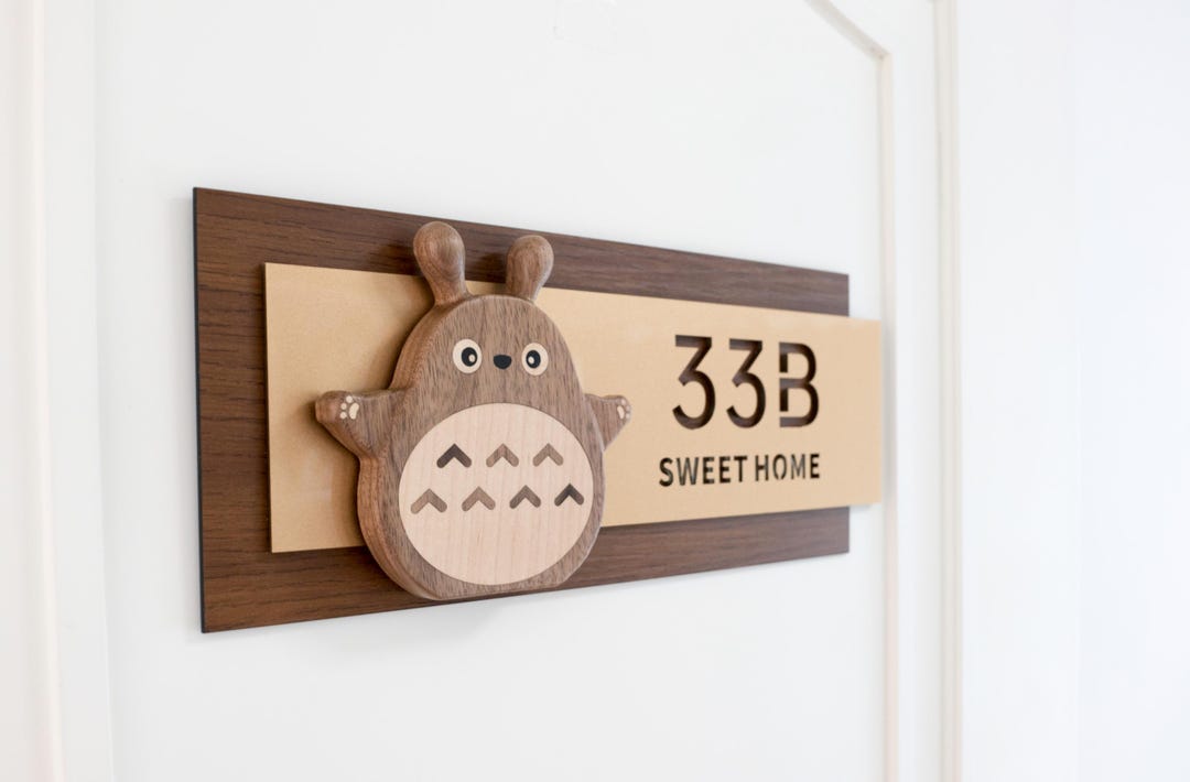 Custom Handcrafted Totoro Inspired House Door Number Sign ...