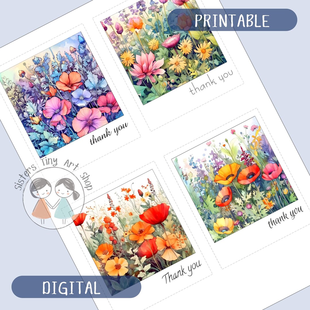 Printable DIGITAL Thank You Card - Polaroid Card Shape - Ready to Print ...