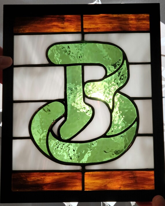 Monogram Letter Stained Glass Panel - Etsy