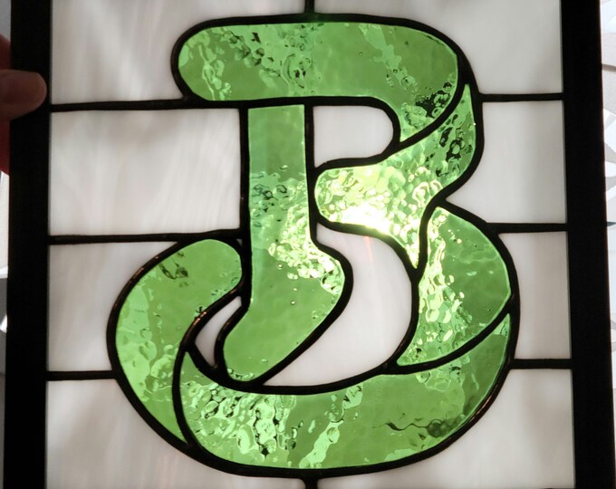 Monogram Letter Stained Glass Panel - Etsy