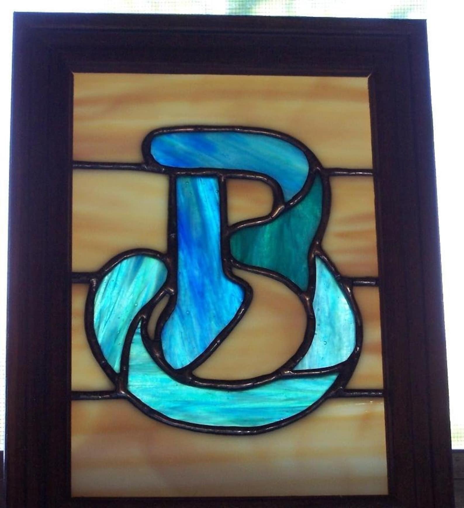 Monogram Letter Stained Glass Panel - Etsy