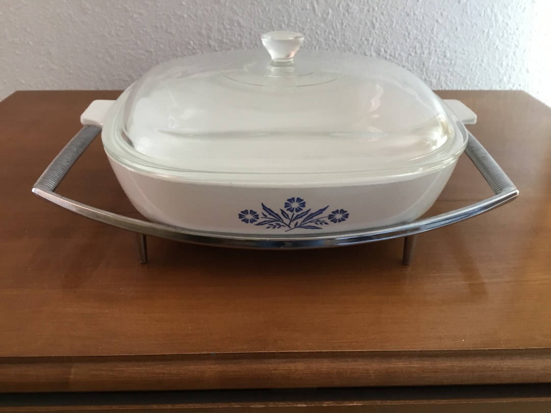 Cornflower Blue Corning Ware P-10-B With Lid B-9 and Metal Rack 10 Inch ...