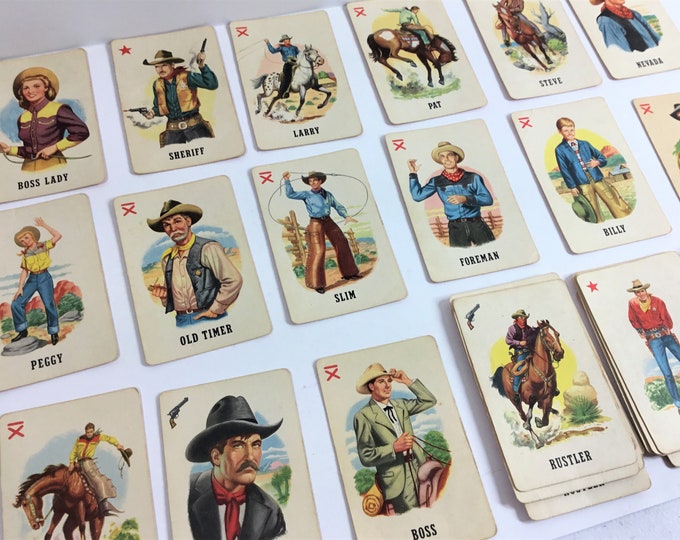 Roundup Card Game 1950's Western Card Game Ranching Card Game - Etsy