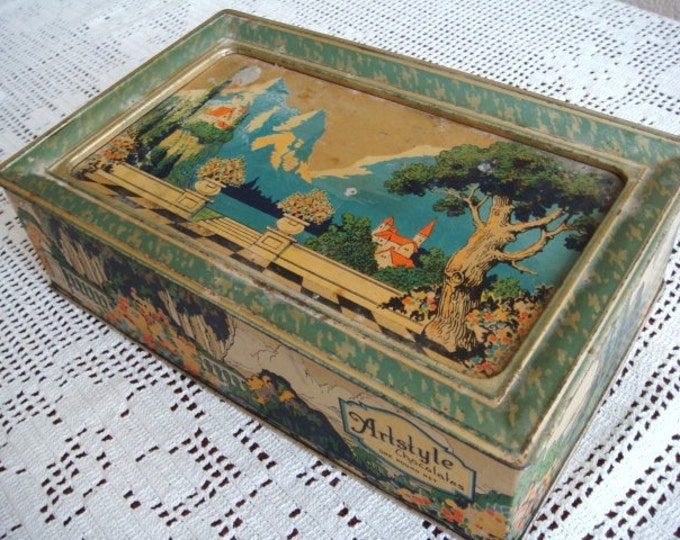 Antique Candy Tin Box - Artstyle Chocolates - Etsy