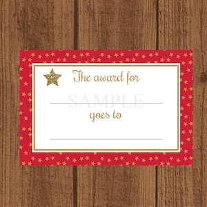 Red Carpet Award Card Red Carpet Certificate Movie Award Card and the ...