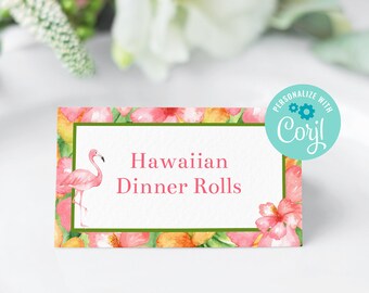 Flamingo Party Place Cards Food Labels Printable Flamingo - Etsy