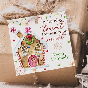 Printable Gingerbread House Christmas Tag Holiday Treat Tag Christmas ...
