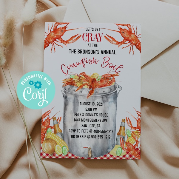 Annual Crawfish Boil Invitation Printable - Etsy