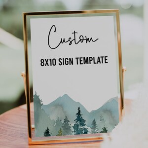 Editable Rustic Mountain Forest Custom Sign Template, Printable ...