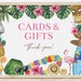 Hawaiian Luau Cards and Gifts Sign, Printable Luau Party Decorations ...