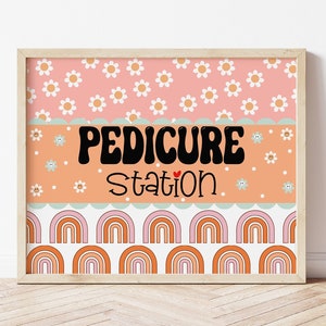 Retro Pedicure Station Sign Printable Pedicure Sign Spa - Etsy