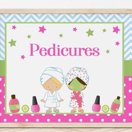Pedicure Station Sign for Spa Birthday Party Spa Party Signs | Etsy