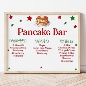 Editable Christmas Pancake Bar Sign Template Christmas Morning Pancakes ...