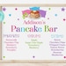 Editable Pancake Bar Sign Template, Pancakes and Pajamas Birthday Party ...
