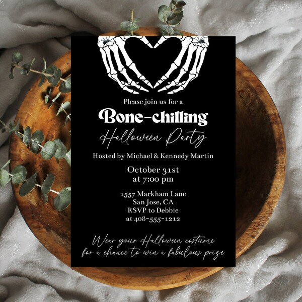 Skeleton Invitation - Etsy