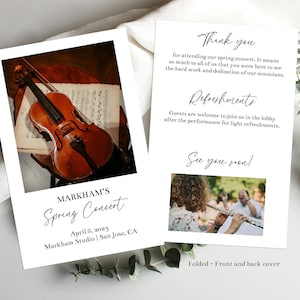 Editable Music Concert Program Template, Printable Concert Pamphlet ...