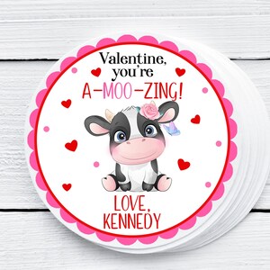 Cow Valentine Tags, You're A-moo-zing, Farm Valentines, Kids Valentines ...