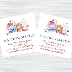 Baseball Calling Cards Kids Printable Sports Playdate Cards Editable ...