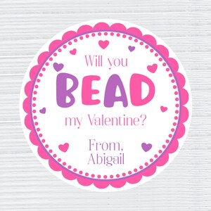 Bead Valentine Gift Tag Will You Bead My Valentine Shipped Valentines ...