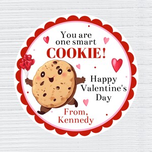 You Are One Smart Cookie Valentine Tag, Kids Cookie Valentines for ...