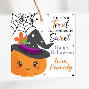 Printable Pumpkin Halloween Treat Tag Kids Halloween Tag for Teacher ...