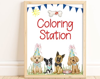 Coloring Station Sign Printable - Etsy
