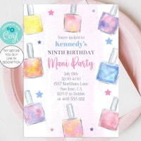 Mani Birthday Party Invitation Template, Spa Day Birthday Party ...
