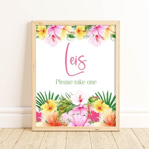 Lei Sign for Luau Party Decorations, Bridal Shower Baby Shower ...