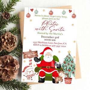 Editable Photos With Santa Invitation Template, Printable Take a Photo ...