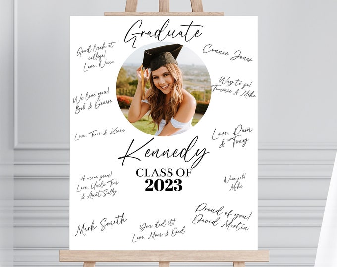Wood Graduation Sign, Graduation Guestbook Sign, Grad Party Decor ...