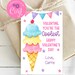 Editable Ice Cream Valentine Tag Printable Valentines Sweet | Etsy