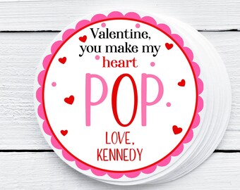 You Make My Heart Pop Valentine's Day Cards & Tags. | Etsy