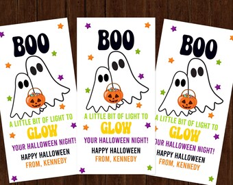 Printable Glow Stick Tag A Little Bit of Light for Halloween - Etsy