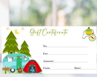 Summer Camp Gift Certificate - Etsy