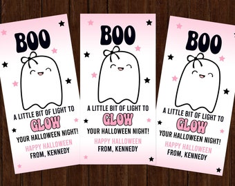 Editable Pink Halloween A Little Light to Glow Your Night - Etsy