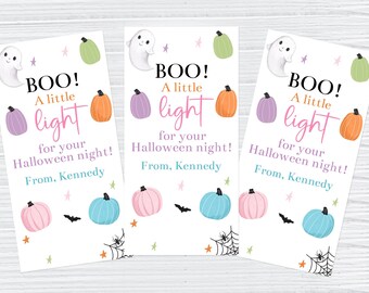 Printable Halloween Glow Stick Holder Tag, Editable A Little Bit of ...
