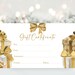 Editable Gold Presents Gift Certificate Voucher Template, Personalized ...