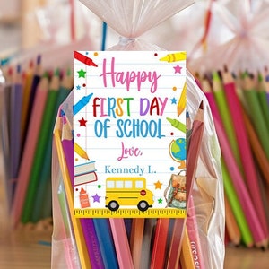 Editable Happy First Day of School Tag Template, Printable Back to ...