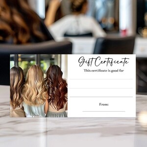Editable Hair Salon Gift Certificate Voucher Beauty Salon Highlights ...