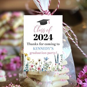Editable Wildflower Graduation Favor Tag Template, Printable Wildflower ...