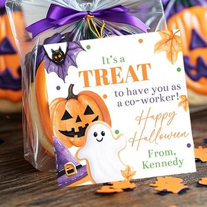 Halloween Treat Tag Co-worker Halloween Gift Tag Editable Treat Tag ...