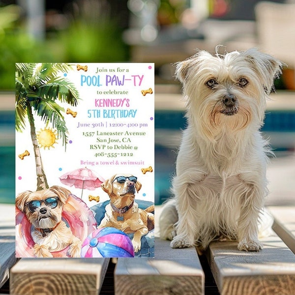 Dog Party Invitation - Etsy