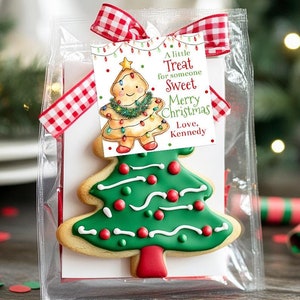 Editable Christmas Tree A Treat for Someone Sweet Gift Tag, Printable ...