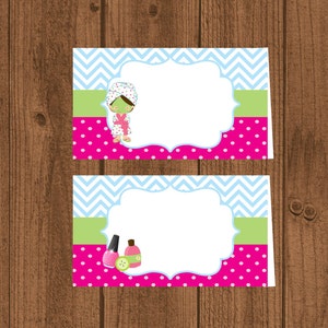 Spa Food Tent Cards Spa Place Cards Slumber Party Tent - Etsy