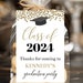 Editable Class of 2024 Graduation Favor Tag Template, Printable Black ...