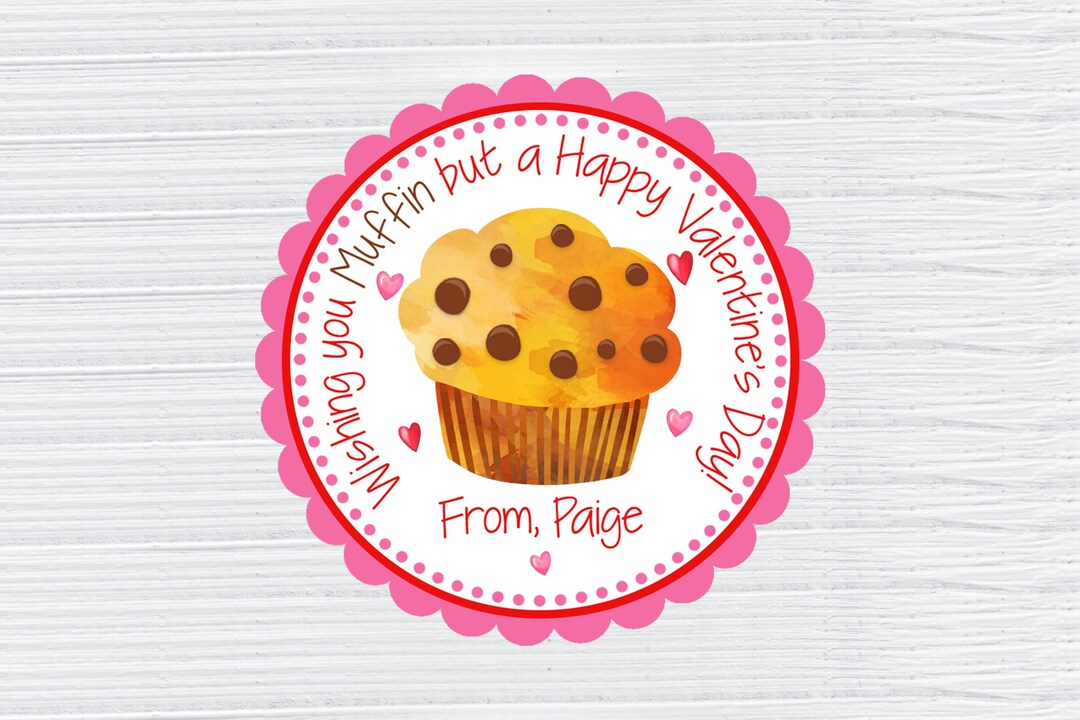 Wishing You Muffin but A Happy Valentine's Day, Shipped Valentine Tags ...