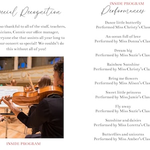 Editable Music Concert Program Template, Printable Concert Pamphlet ...