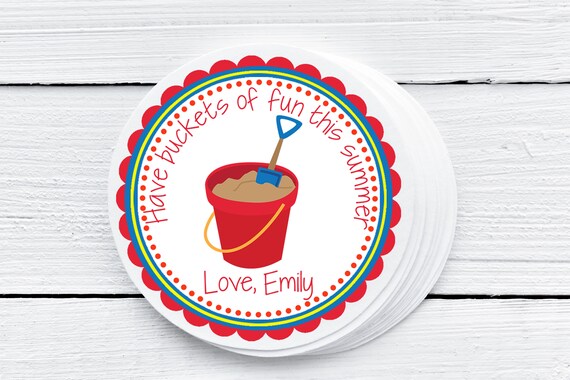 Printable Buckets Favor Tag, Have Buckets of Fun This Summer, Beach ...